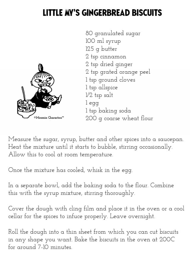 Moomin baking tools and a delicious cookie recipe for Moomin fans