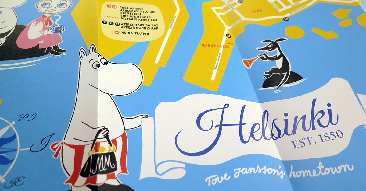 Moomin-themed Helsinki city map - Moomin