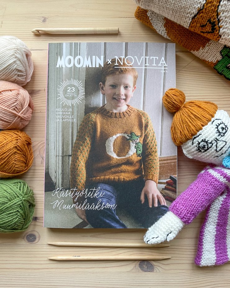 Kutomisen iloa: Novitan Muumi-sukkakirja, -langat ja -ohjeet