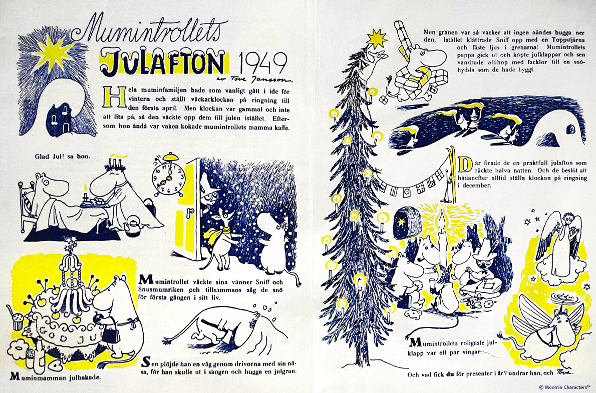 Moomintroll celebrates christmas
